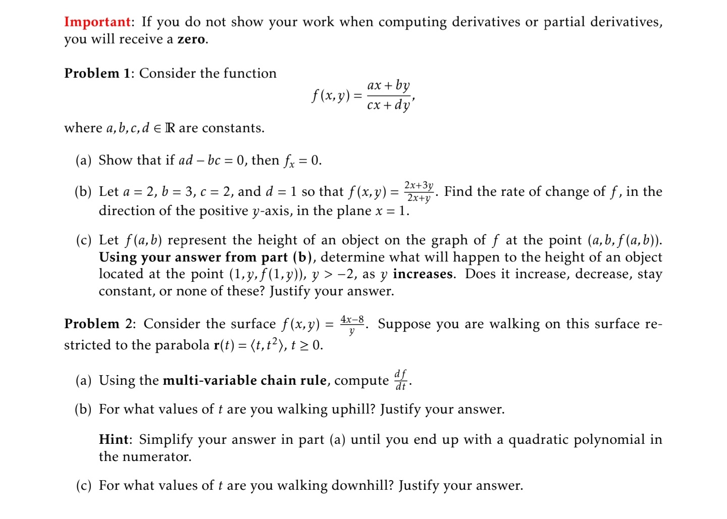 Important: If you do not show your work when | Chegg.com