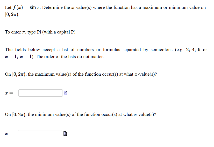 Solved Let f(x)=sinx. Determine the x-value(s) where the | Chegg.com