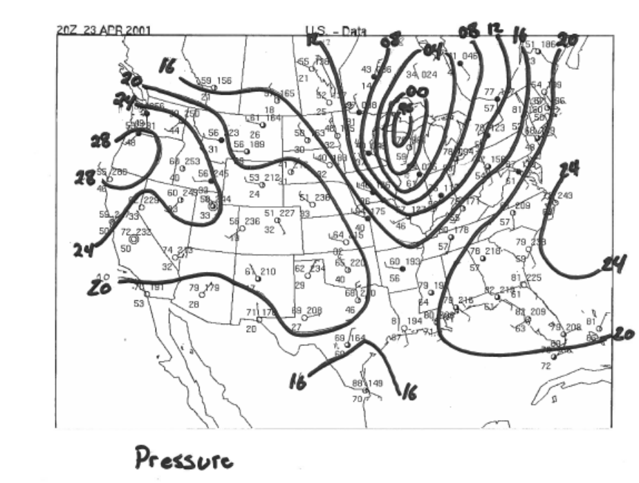 2. Using the analysis of the April 2001 weather map | Chegg.com
