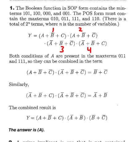 Solved 1. The following Boolean function is in | Chegg.com