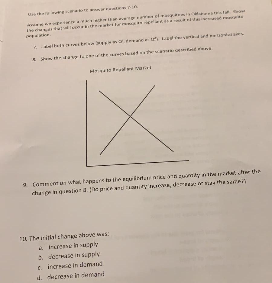 Solved Use the following scenario to answer questions 7.10. | Chegg.com