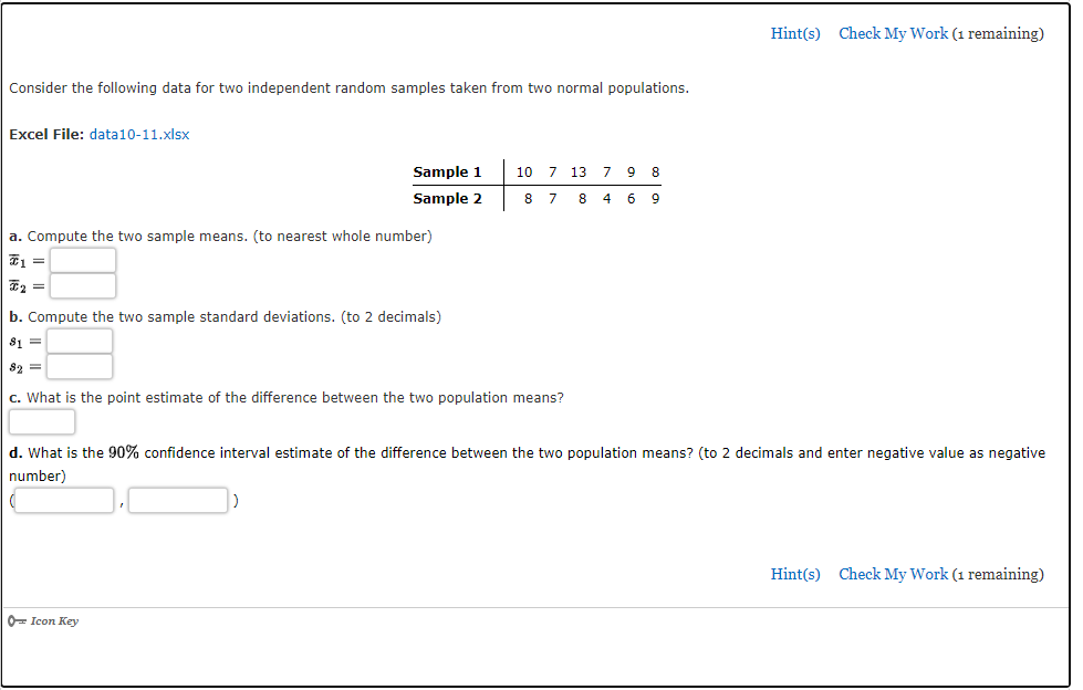 Solved Hint(s) Check My Work (1 remaining) Consider the | Chegg.com
