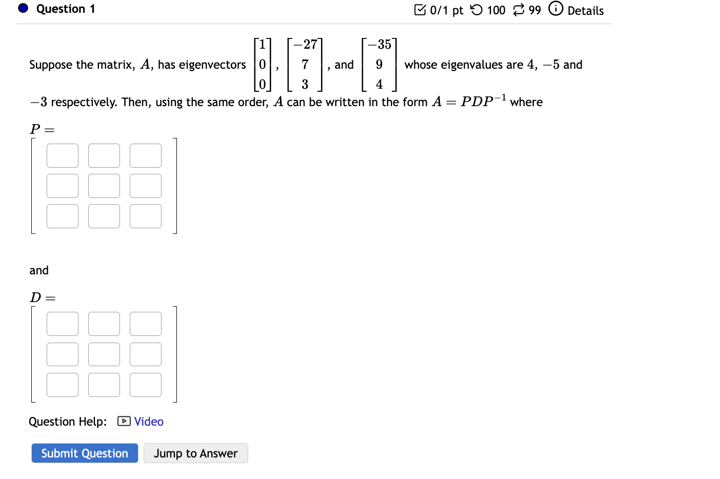Solved Suppose the matrix, A, has eigenvectors | Chegg.com