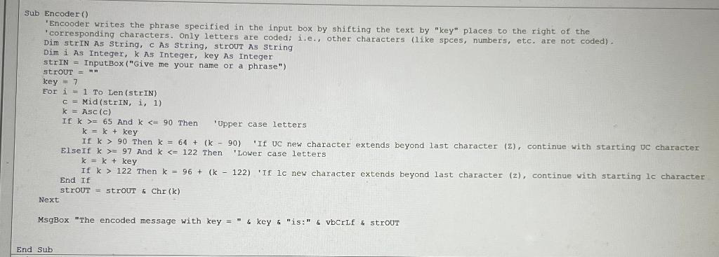 Solved 5). Using the ENCODER sub we developed in class and | Chegg.com