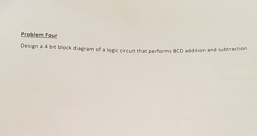Solved Problem Four Design A 4 Bit Block Diagram Of A Logic 4212