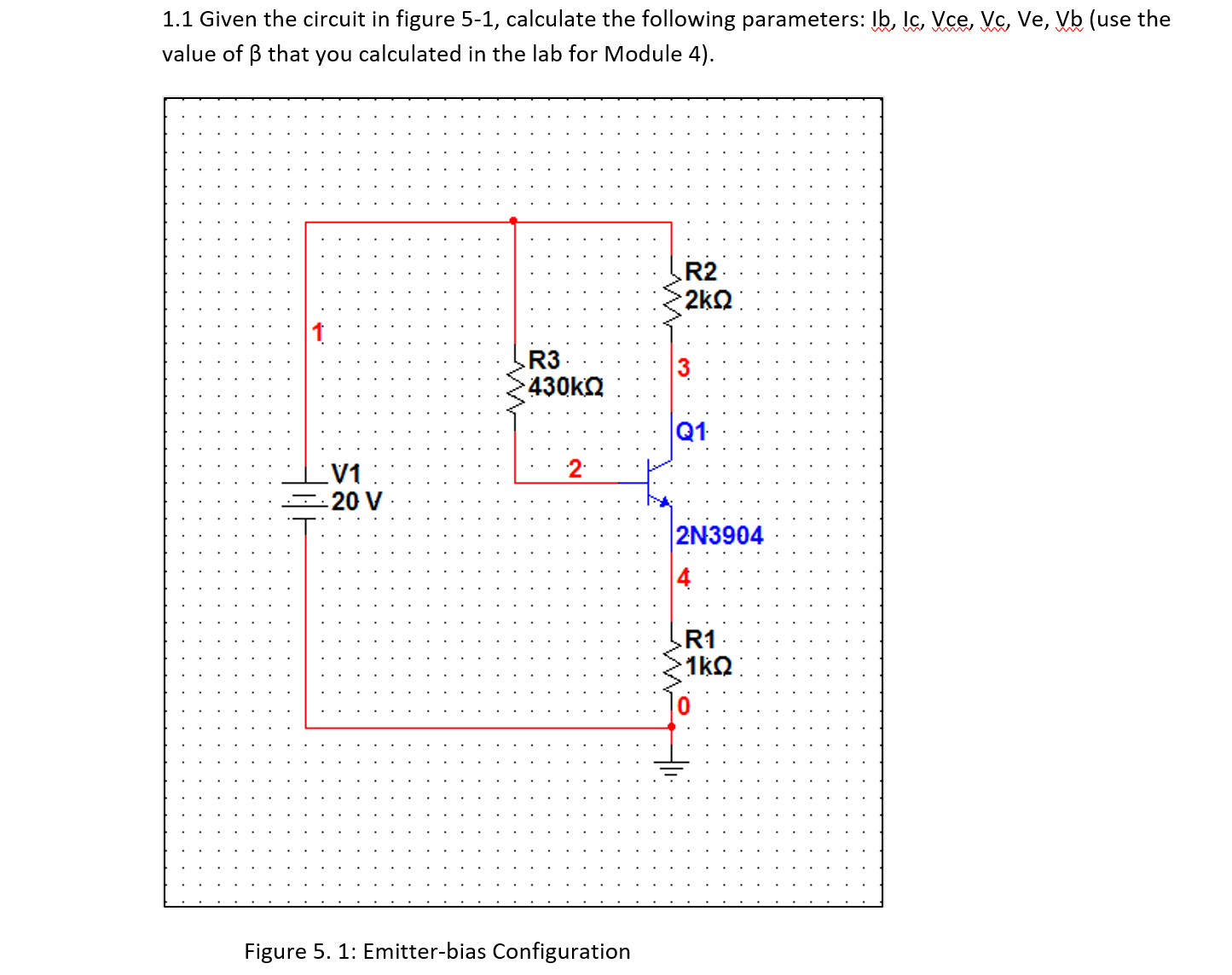Solved A) calculate the following parameters: Ib, Ic, Vce, | Chegg.com
