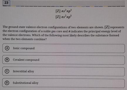 Solved [Z] ns2np3 [Z] ns2np5 The ground-state valence | Chegg.com
