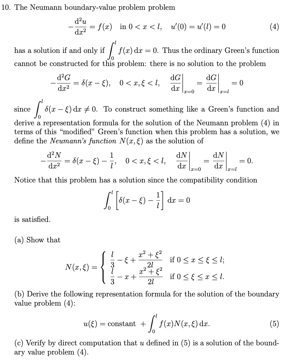 10. The Neumann boundary-value problem problem dau | Chegg.com