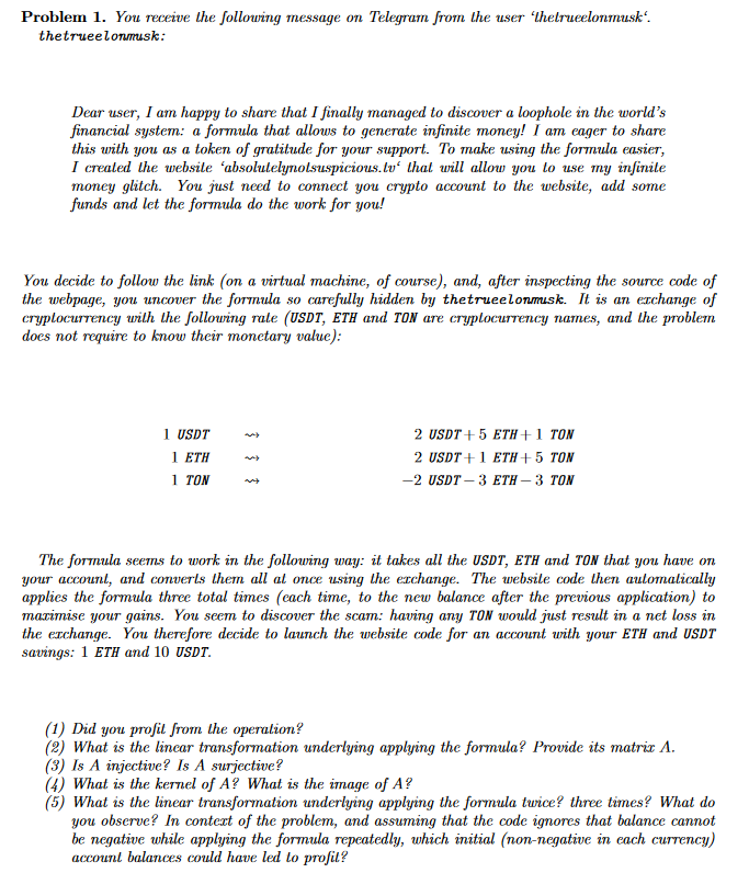 Solved Problem 1. ﻿You receive the following message on | Chegg.com