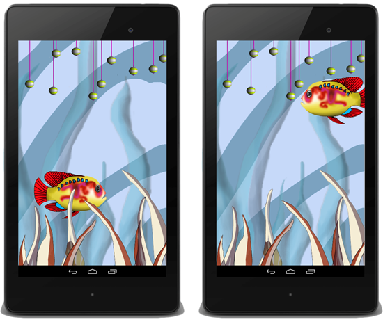 Solved android java Create a virtual fish that swims in a | Chegg.com