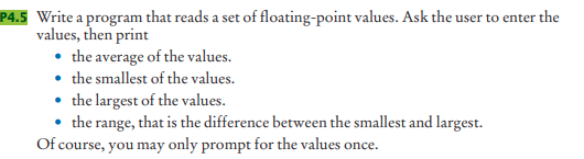 Solved 5 Write a program that reads a set of floating-point | Chegg.com