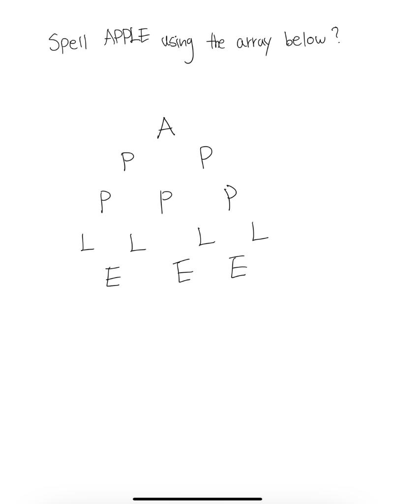 Solved Spell APPLE using the array below? А Р Р P P Р P L L | Chegg.com