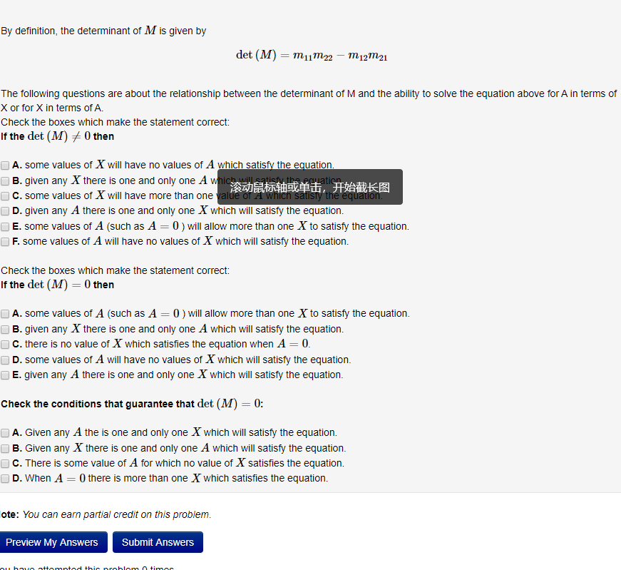 By definition, the determinant of M is given by det | Chegg.com