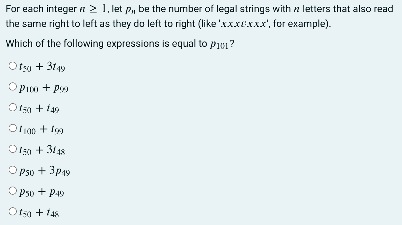Solved Call a string of letters "legal" if it can be | Chegg.com