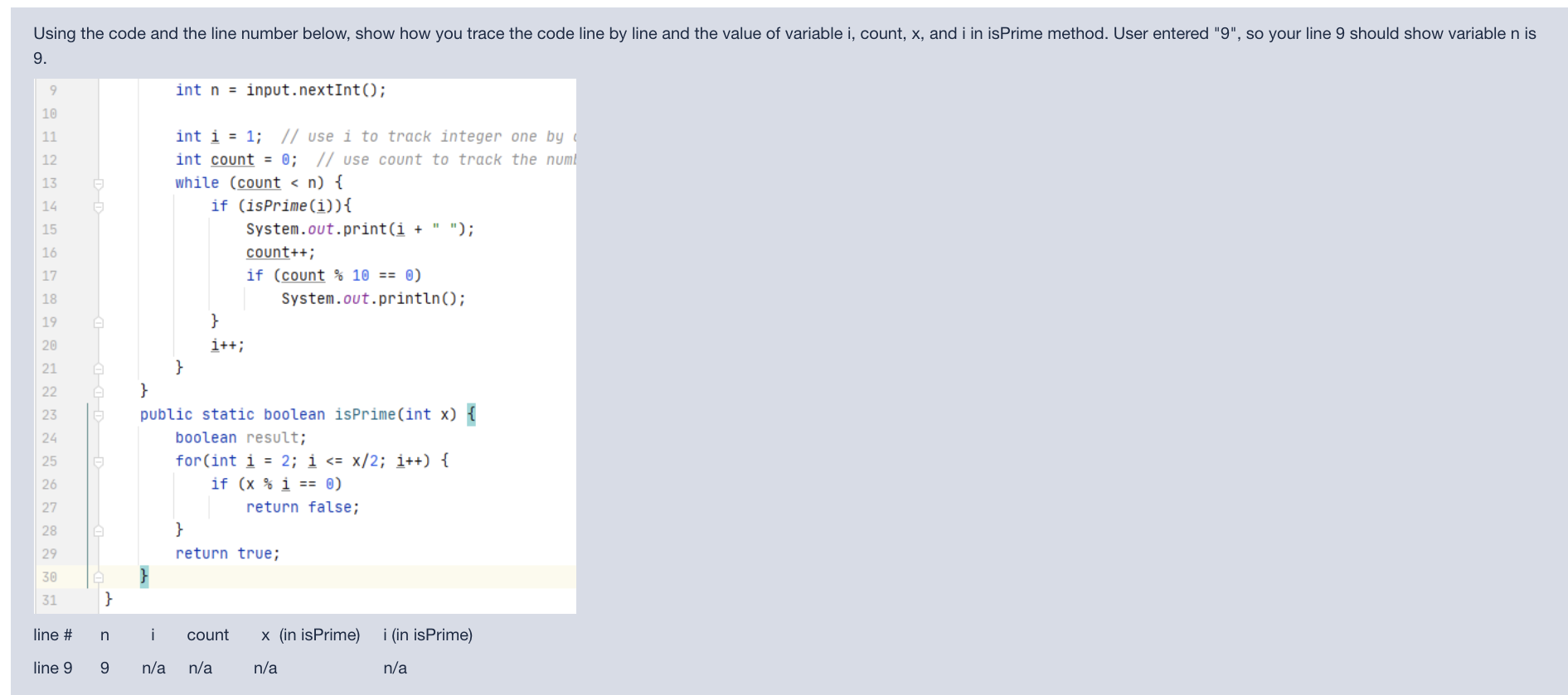 Solved Using the code and the line number below, show how | Chegg.com