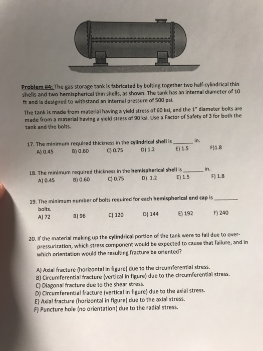 Solved Problem #4: The gas storage tank is fabricated by | Chegg.com