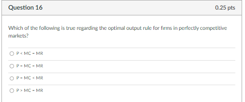 Solved Which of the following is true regarding the optimal | Chegg.com