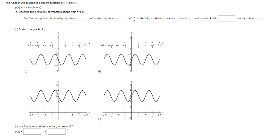 Solved The function g is related to a parent function fx) - | Chegg.com