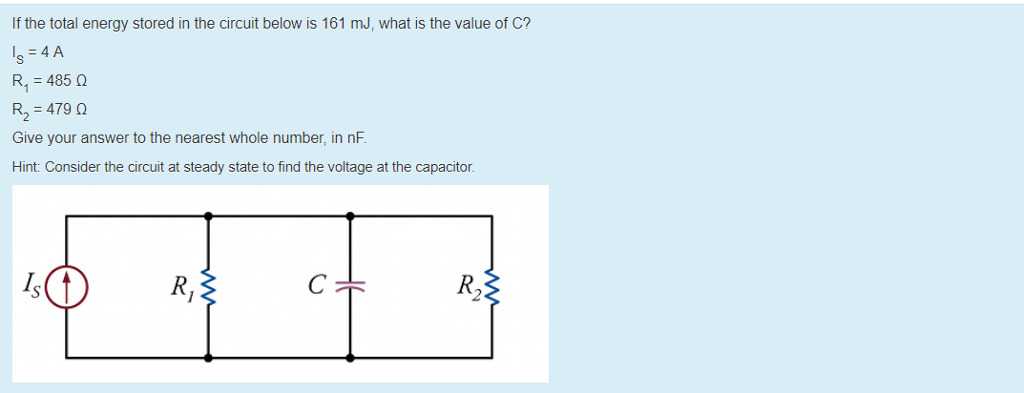 Solved If the total energy stored in the circuit below is | Chegg.com