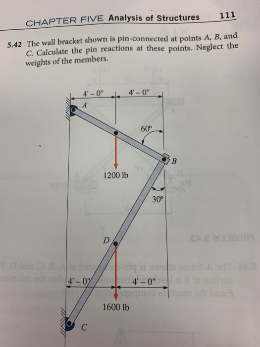 ulate the pin reactions at pins A, B, and D in the | Chegg.com