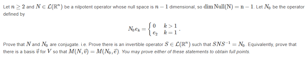 Solved Let n > 2 and NEL(R") be a nilpotent operator whose | Chegg.com