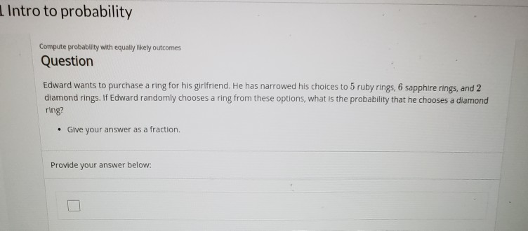 Solved I Intro to probability Compute probability with | Chegg.com