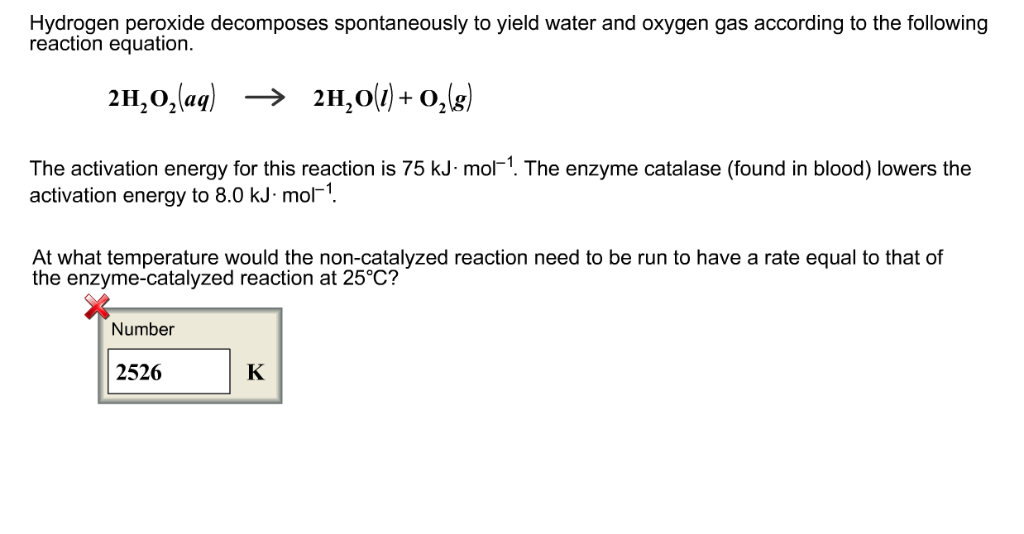 Solved Hydrogen peroxide decomposes spontaneously to yield | Chegg.com