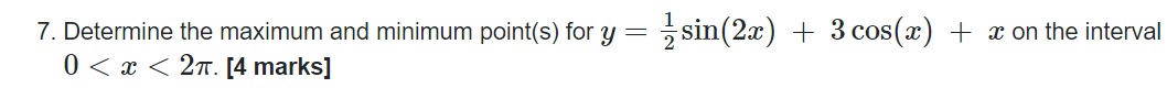 Solved vDetermine the maximum and minimum point(s) ﻿for | Chegg.com