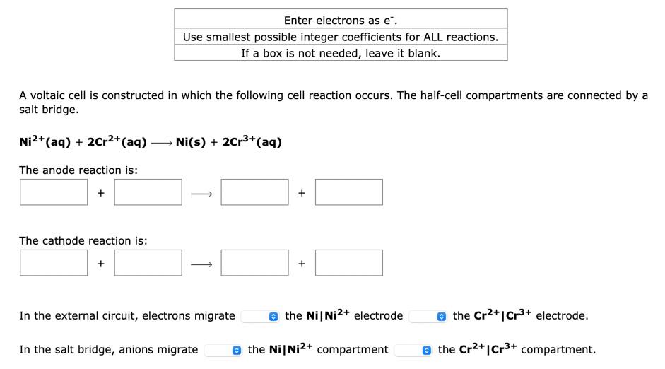 Solved A voltaic cell is constructed in which the following | Chegg.com