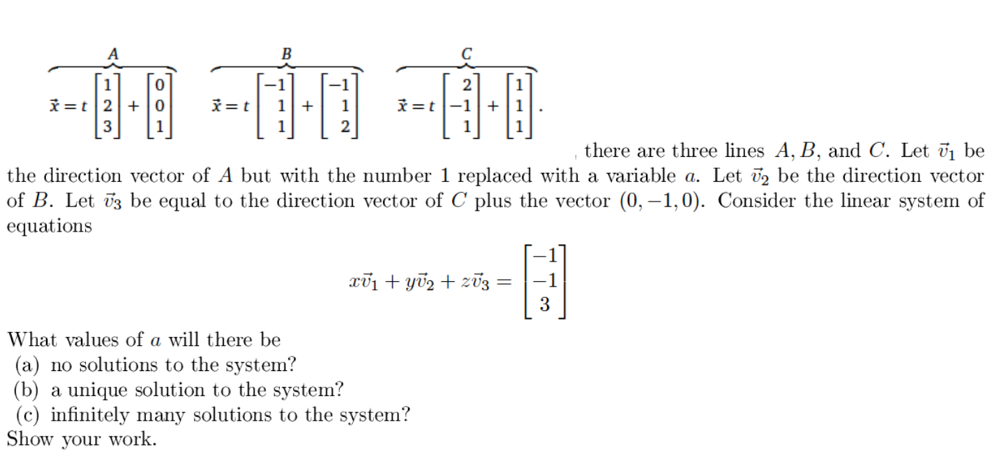 Solved Linear Algebra (Vectors) - Practice Problem Please | Chegg.com