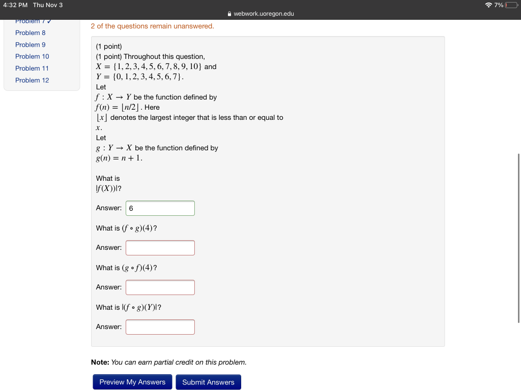 Solved 2 of the questions remain unanswered. (1 point) (1 | Chegg.com