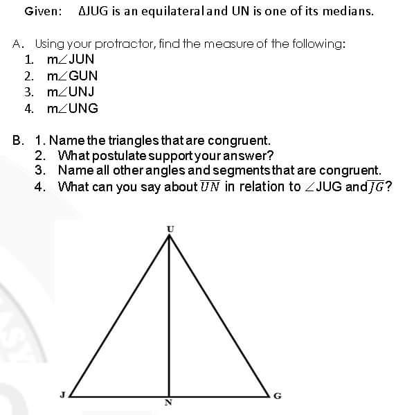 Solved Learning Tasks 1. Equilateral ABIG and construct the | Chegg.com