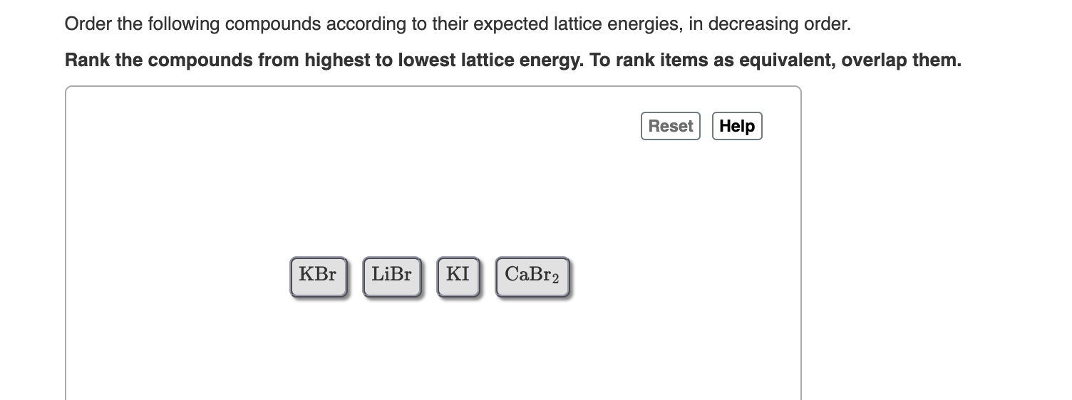 Solved Order the following compounds according to their | Chegg.com