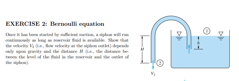 Solved EXERCISE 2: Bernoulli equation Once it has been | Chegg.com