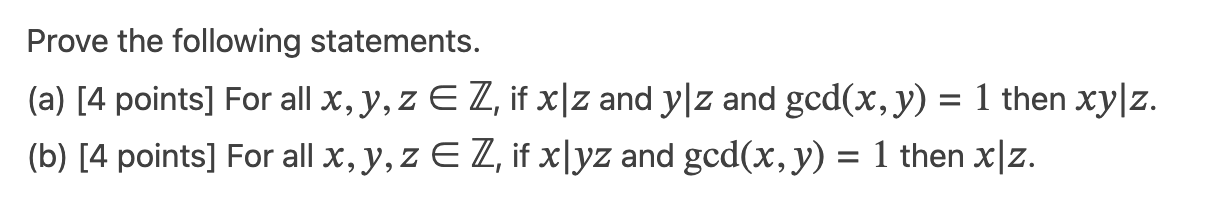 Solved Prove the following statements. (a) [4 points] For | Chegg.com