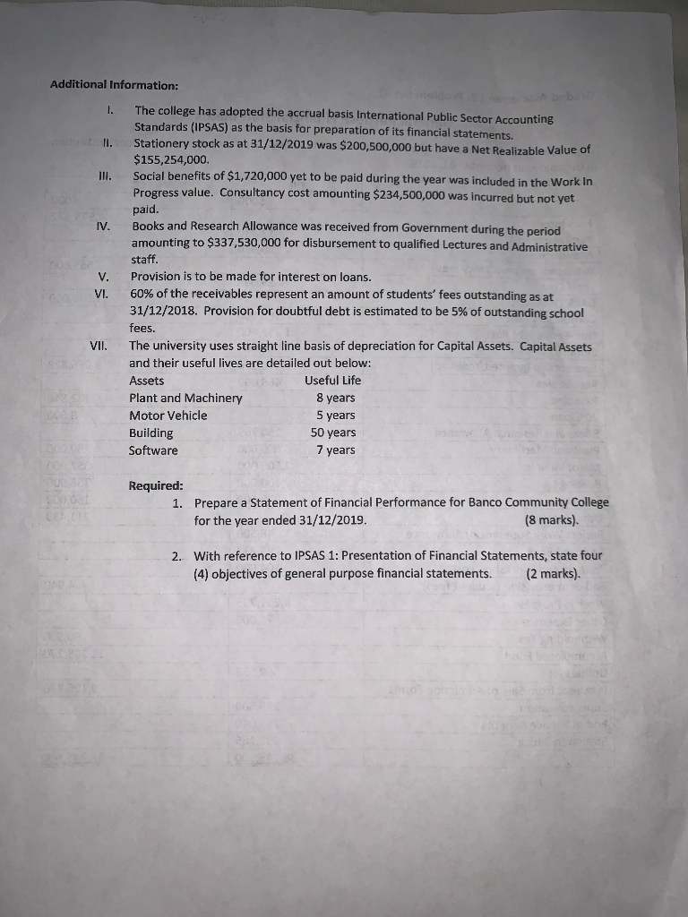 General Purpose Financial Statements The following | Chegg.com