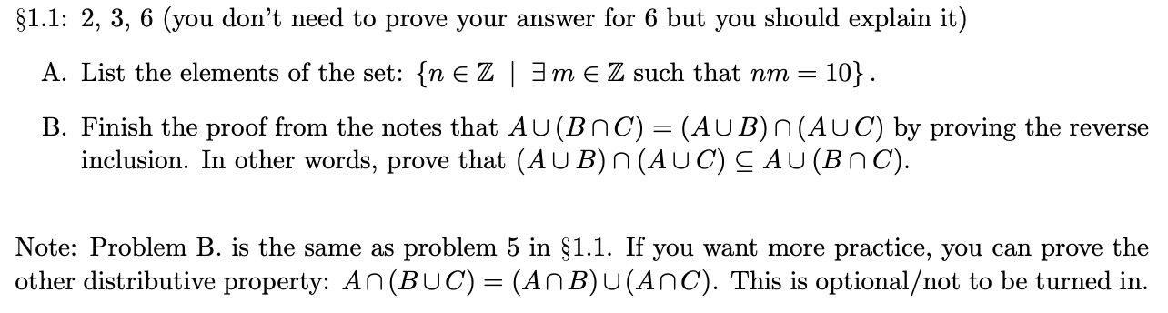 Solved $1.1: 2, 3, 6 (you don't need to prove your answer | Chegg.com