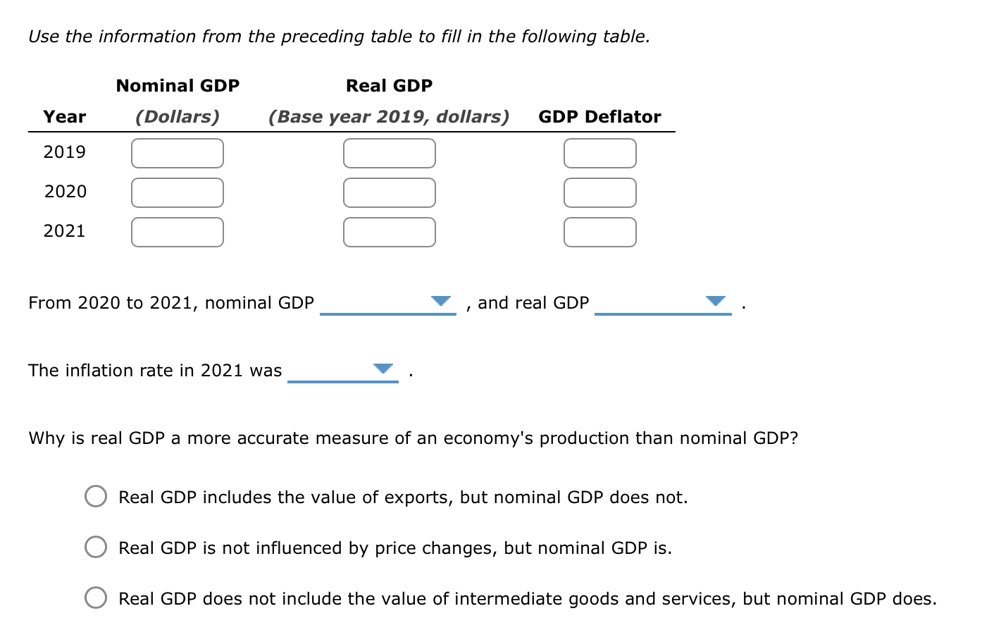 Solved 5. Real versus nominal GDP Consider a simple economy | Chegg.com