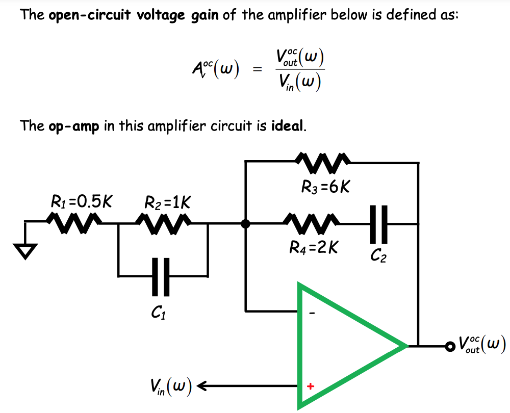 Solved The open-circuit voltage gain of the amplifier below | Chegg.com