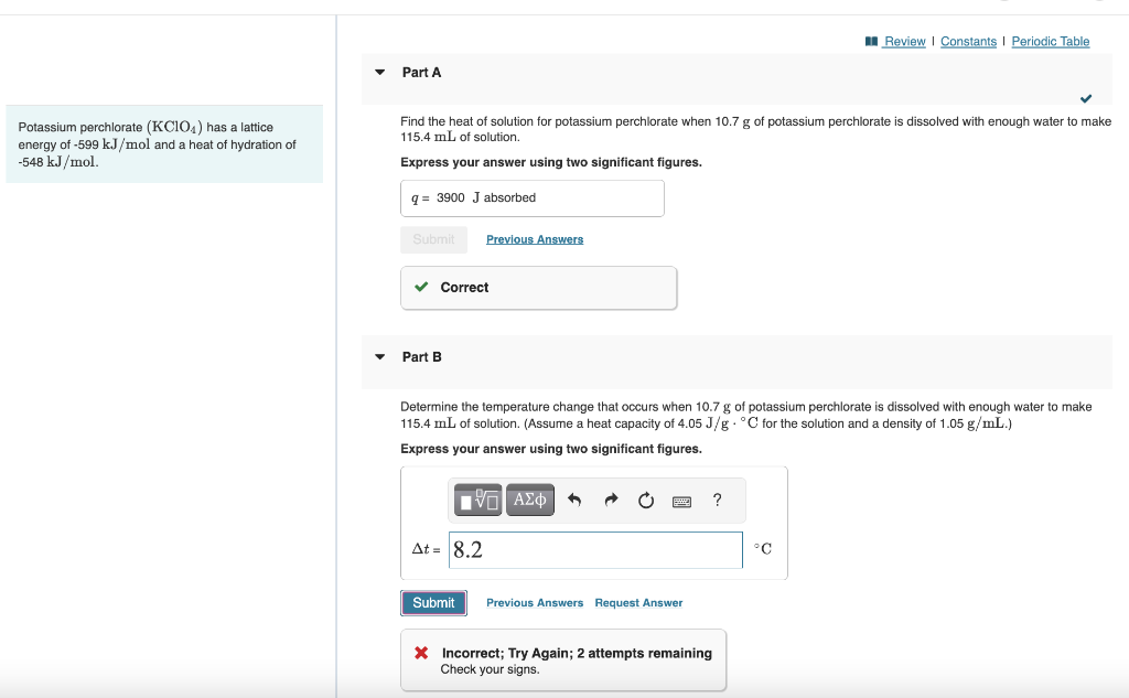 Solved Potassium perchlorate (KClO4) has a lattice Find the | Chegg.com