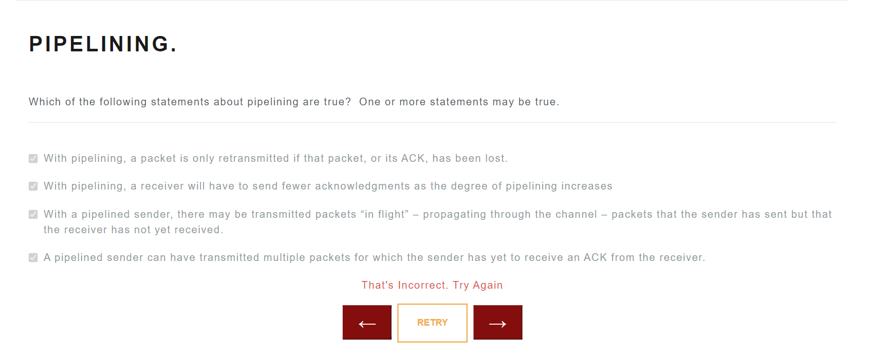 Solved Which of the following statements about pipelining | Chegg.com