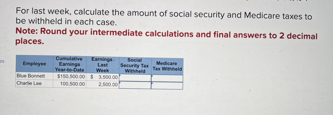 For last week, calculate the amount of social | Chegg.com