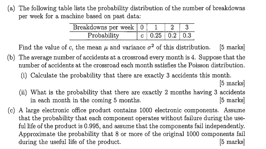 Solved (a) The following table lists the probability | Chegg.com