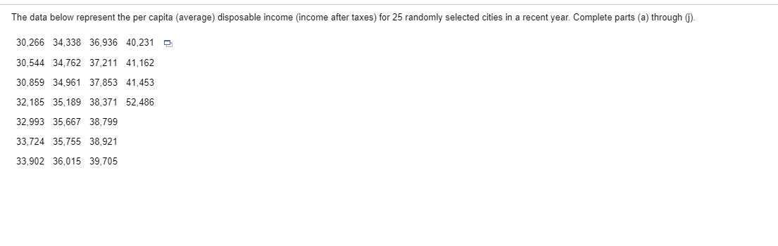 Solved The data below represent the per capita (average) | Chegg.com