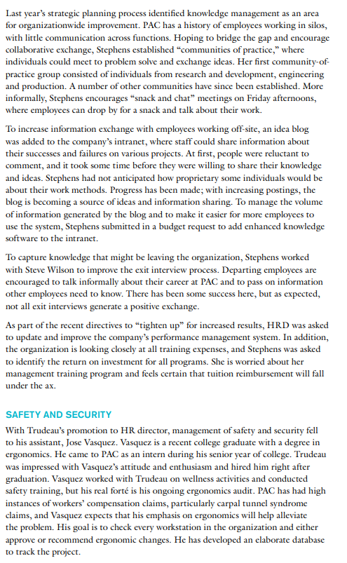 Solved Although PAC Resources is a fictional organization, | Chegg.com