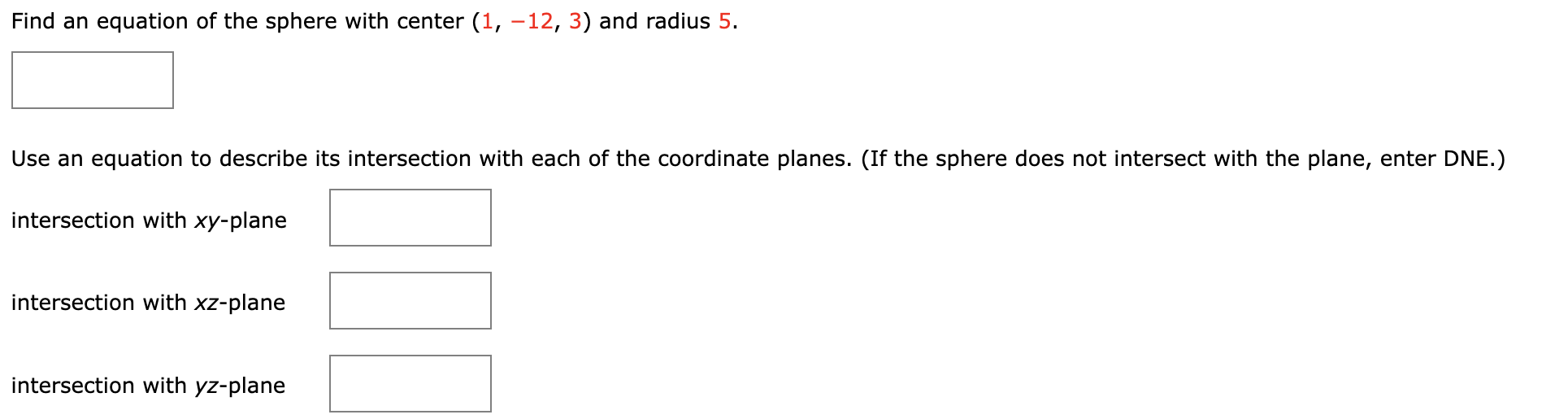 Solved Use an equation to describe its intersection with | Chegg.com