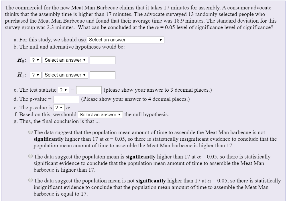 Solved The commercial for the new Meat Man Barbecue claims | Chegg.com