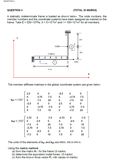 Solved QUESTION 4 QUESTION 4 (TOTAL 30 MARKS) A statically | Chegg.com