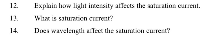 Solved Explain how light intensity affects the saturation | Chegg.com