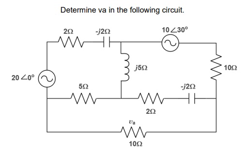 Solved Determine va in the following circuit. | Chegg.com